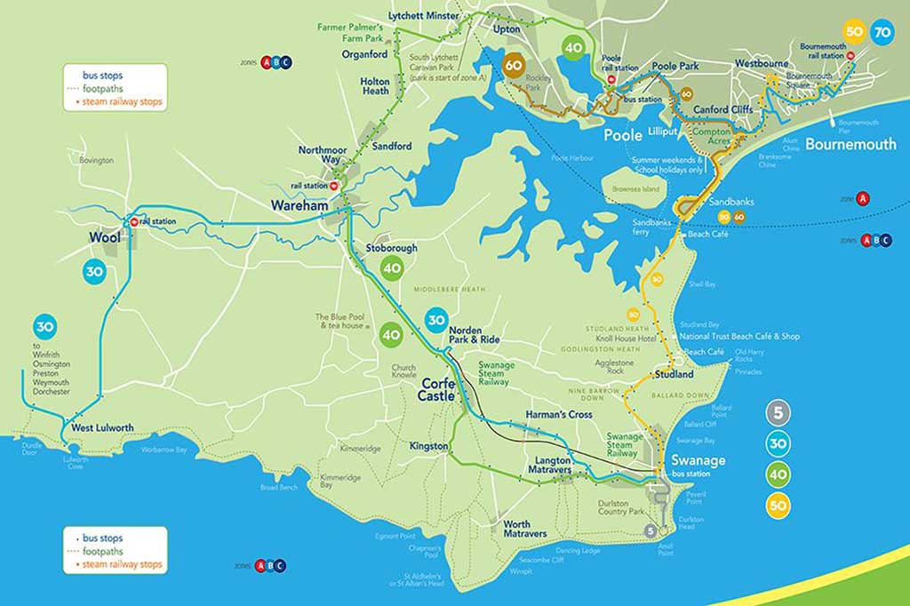 Purbeck Breezer 50 - Open Top Bus from Bournemouth to Swanage